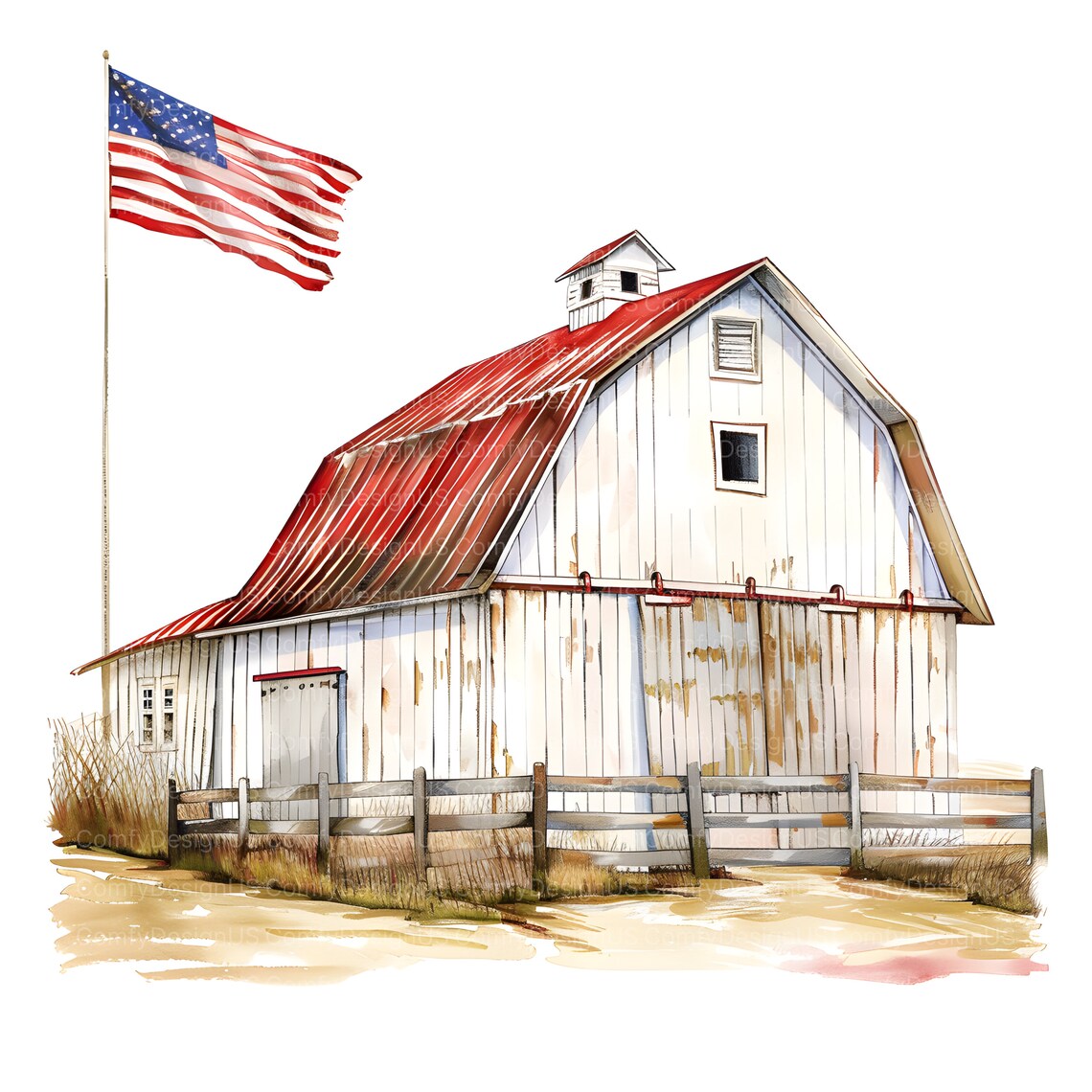 15 Farm Barn Clipart, Farm Barns, Farming Barn, Printable Watercolor ...