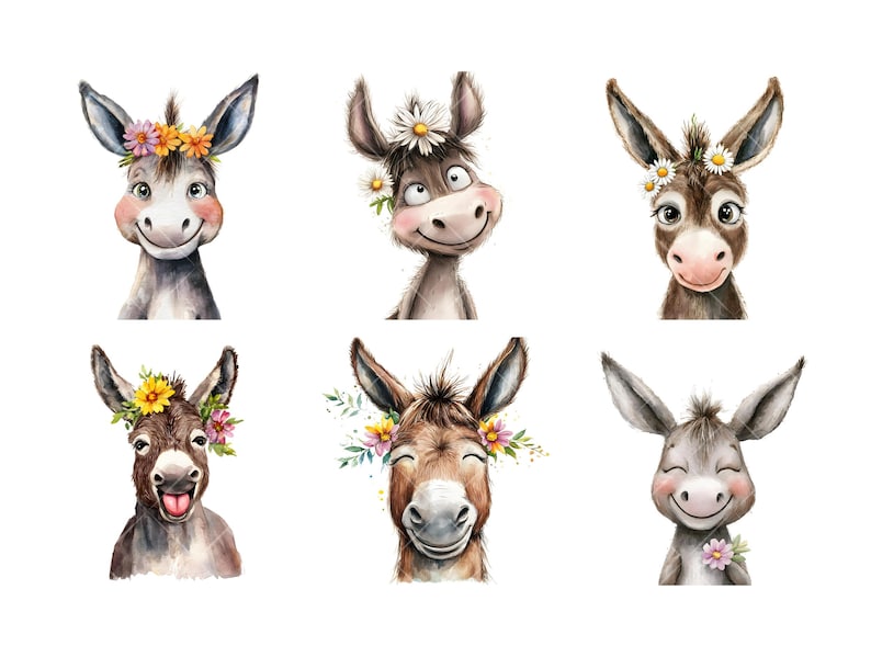 30 Funny Donkey Clipart, Donkey Laugh Clipart, Donkey PNG, Cute Donkey ...