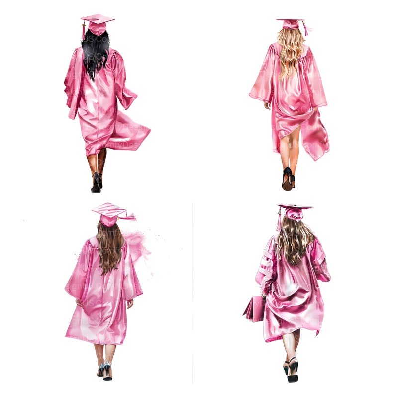 14 Imágenes Prediseñadas de graduación rosa, Graduada de mujer ...