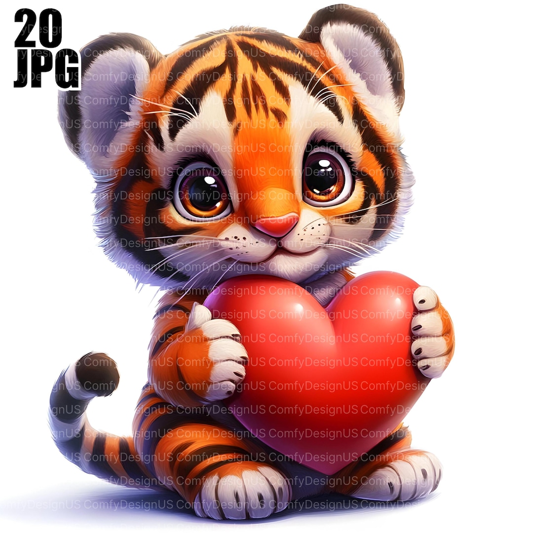 20 Cute Tiger Clipart, Big Cat Clipart, Tiger Graphic, Printable Tiger ...