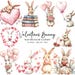 Valentines Bunny Clipart Bundle, Valentines Clipart, Valentines PNG ...