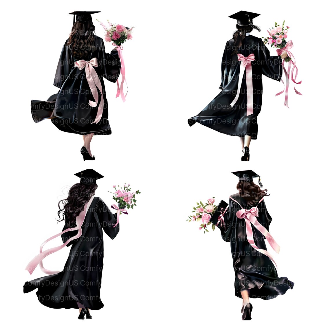 15 Girl Graduation, Student Graduation Clipart, Grad, Printable ...