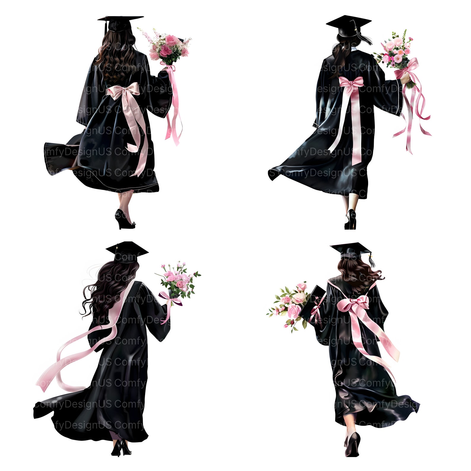15 Girl Graduation, Student Graduation Clipart, Grad, Printable ...