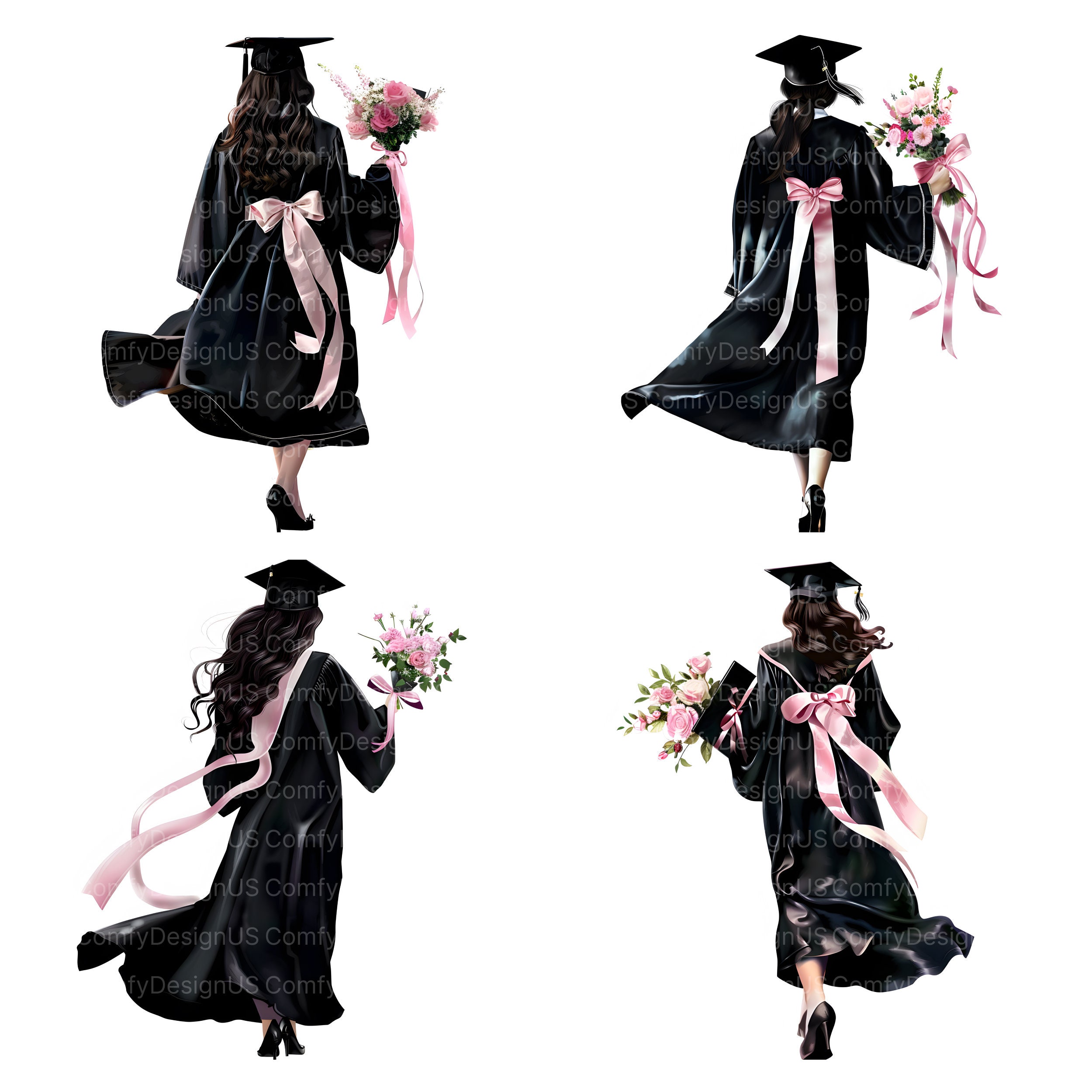 15 Girl Graduation, Student Graduation Clipart, Grad, Printable ...
