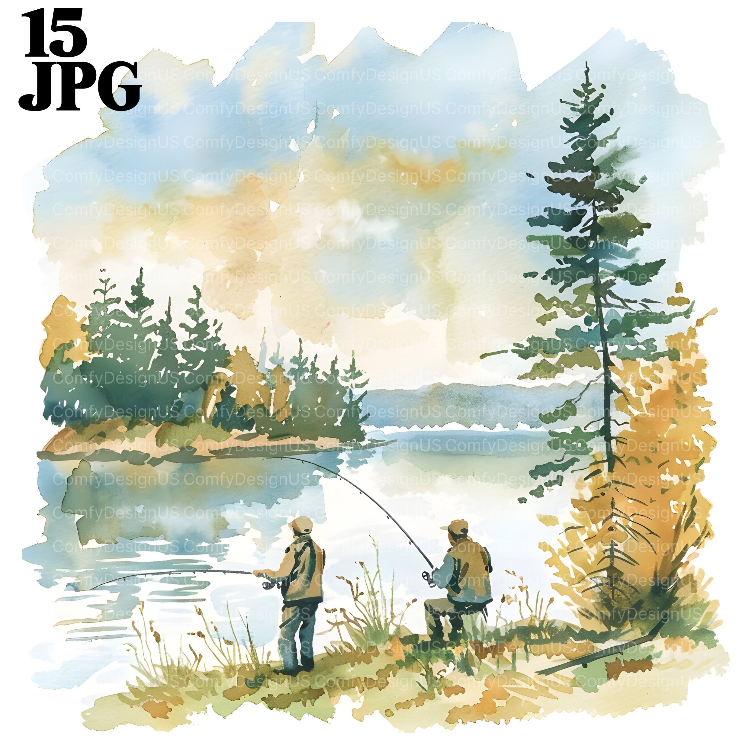 15 Fishing Clipart, Bass Fishing, Fisherman, Men Fishing, Printable ...