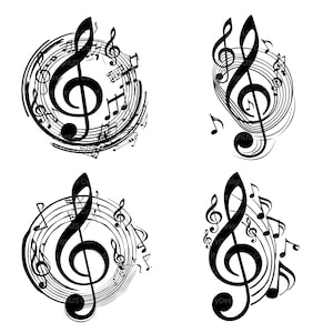15 Music Notes Clipart, Music Wall Art, Music Notation Clipart ...