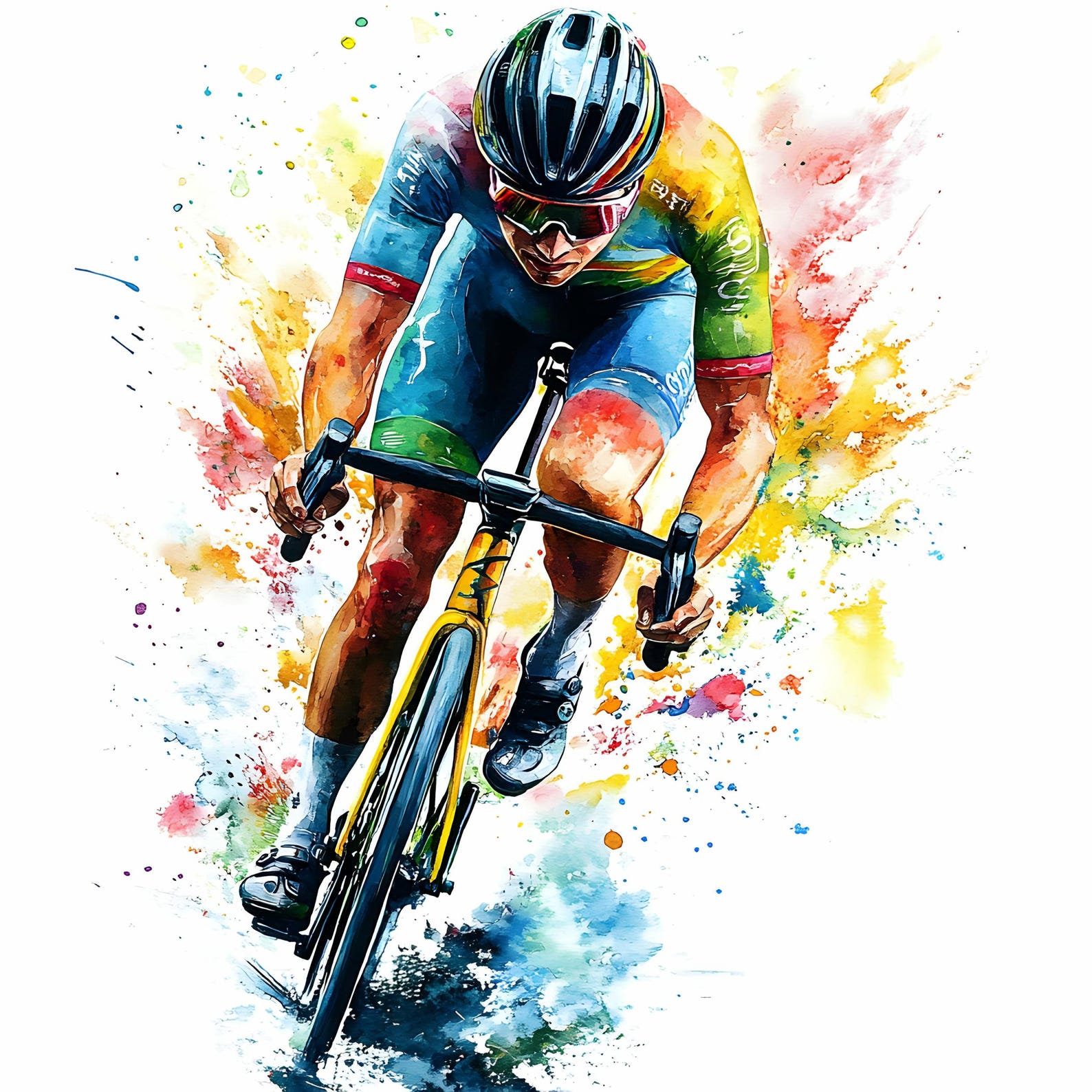 15 Cycling Clipart, Road Cycling Print, Cycling Sport, Printable ...