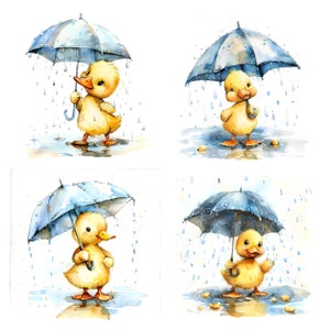 15 Duckling in Rain Clipart, Rainy Day Duck, Duck Rain Clipart ...