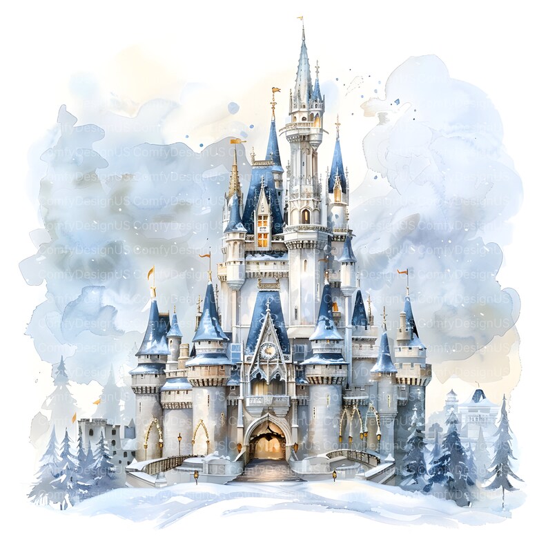 15 Winter Castle Clipart, Winter Palace, Medieval Castle, Printable ...