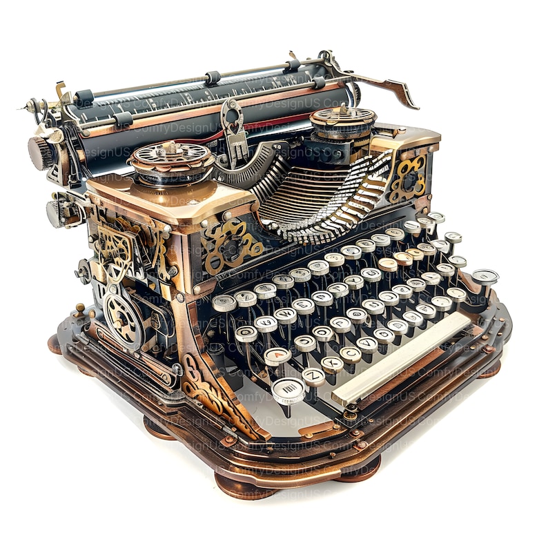 15 Antique Victorian Vintage Typewriter, Steampunk Typewriter ...