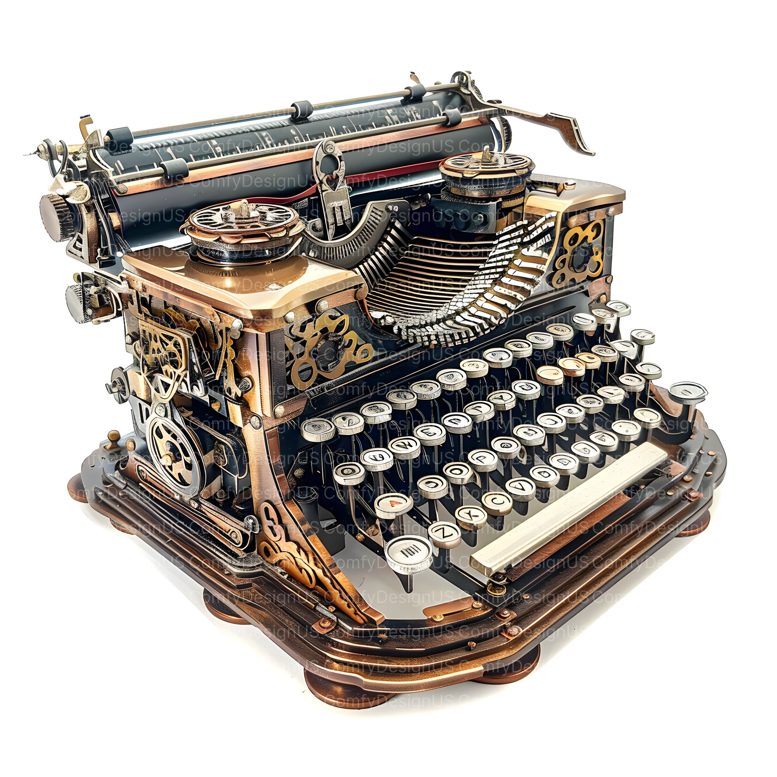 15 Antique Victorian Vintage Typewriter, Steampunk Typewriter ...