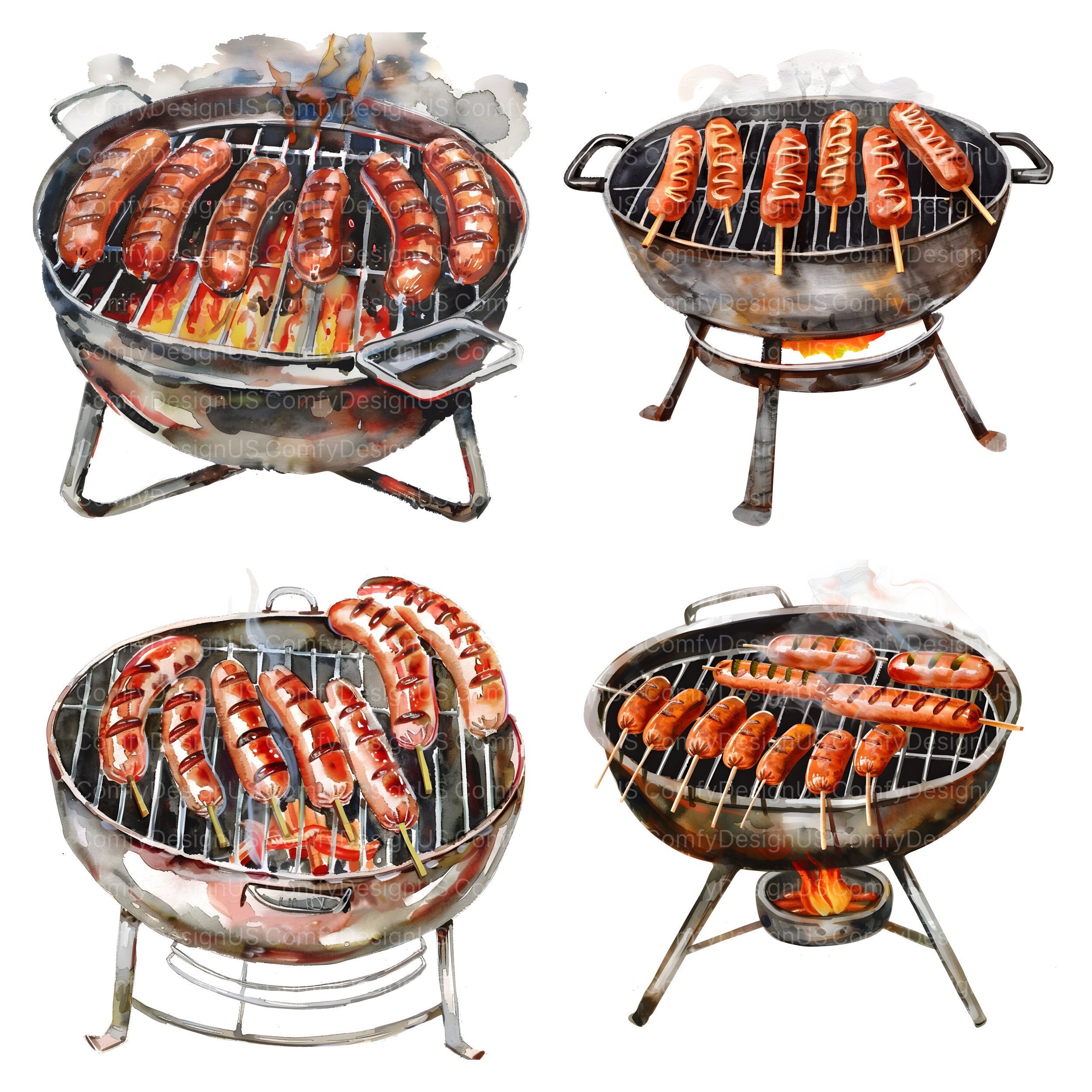 15 Barbecue Clipart, BBQ, Summer Barbecue, Grill Food Clipart ...