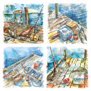 15 Fishing Rod Clipart, Fishing Dock, Fishing Clipart, Summer Clipart ...