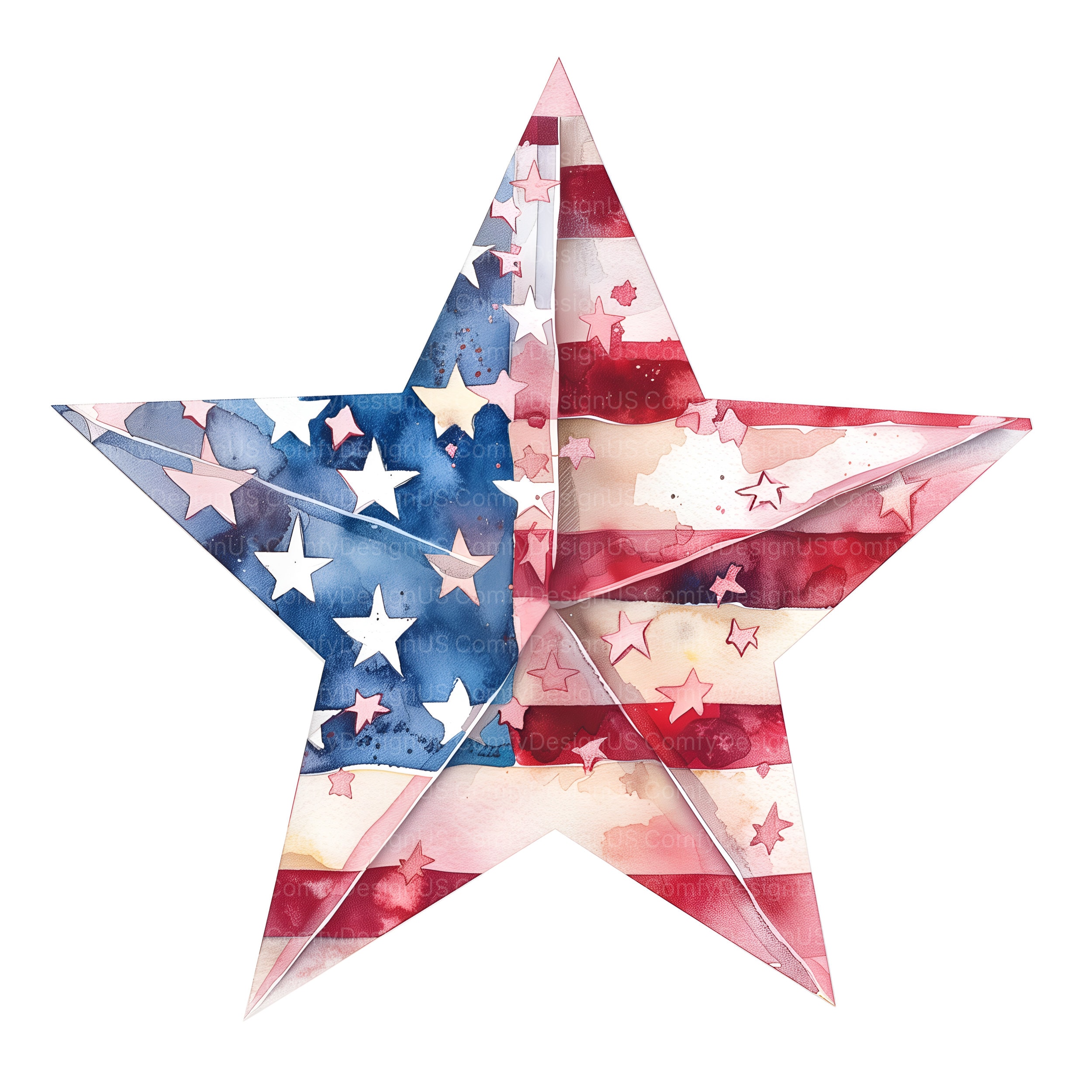 15 USA Flag Clipart, Watercolor USA Flag, 4th of July Clipart, Star ...