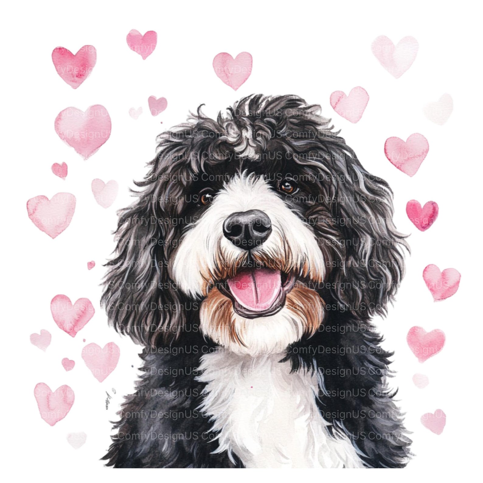 Bernedoodle Clipart, 15 High-quality Pngs, Cute Bernedoodle Clipart ...