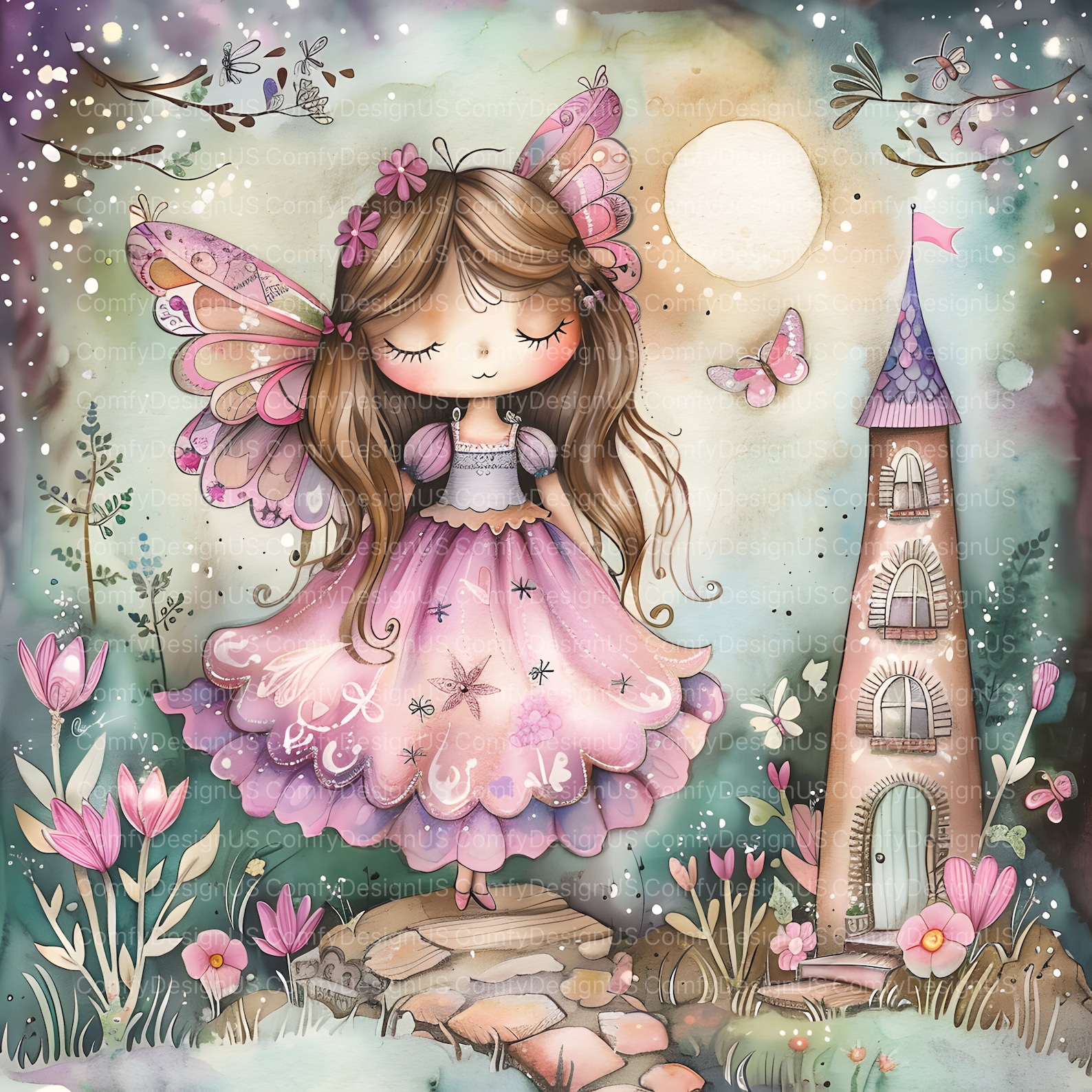 15 Whimsical Fairy Clipart, Fairies Shabby Chic, Whimsical Fairies ...