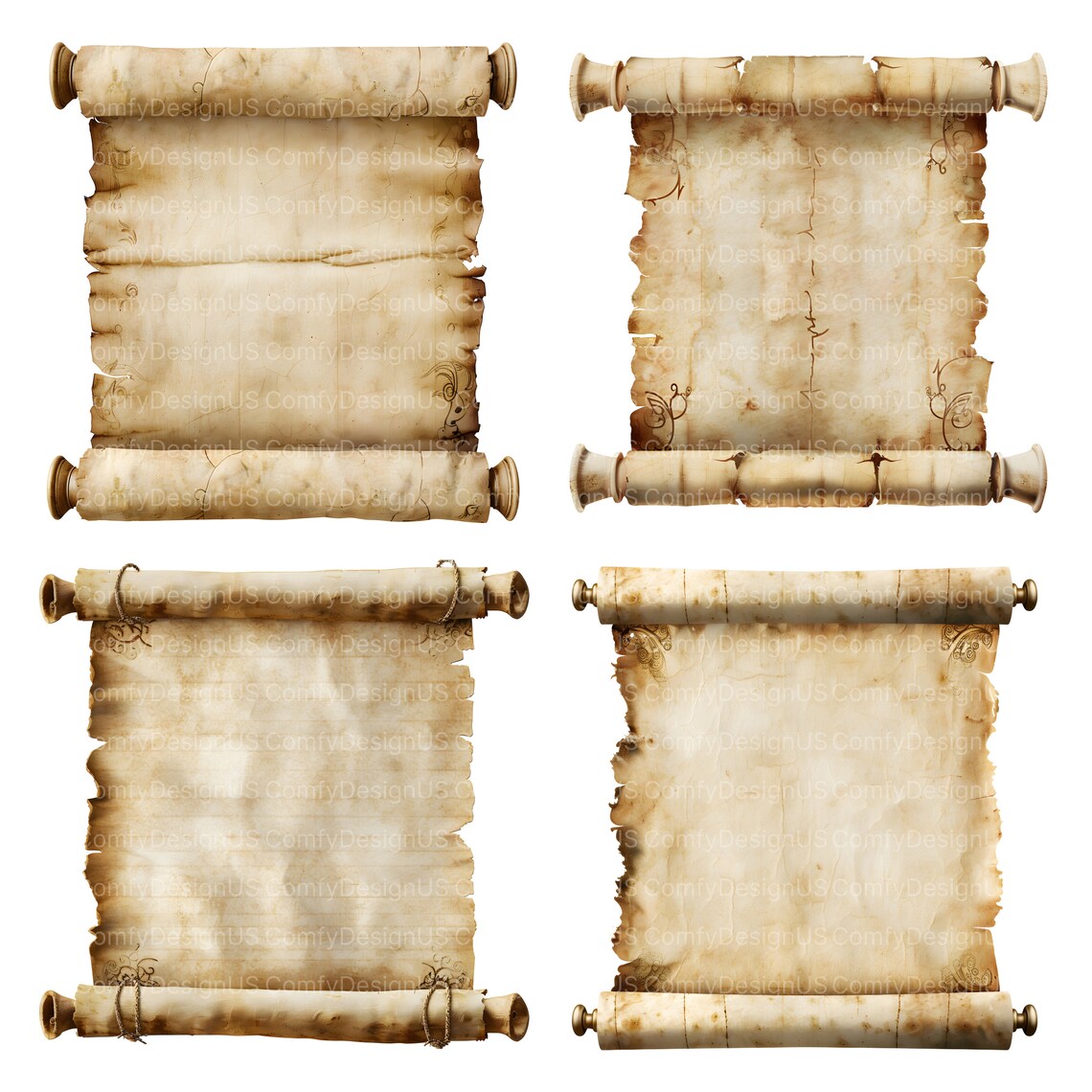 15 Medieval Scroll Clipart, Vintage Scroll, Scroll Graphic, Open Scroll ...