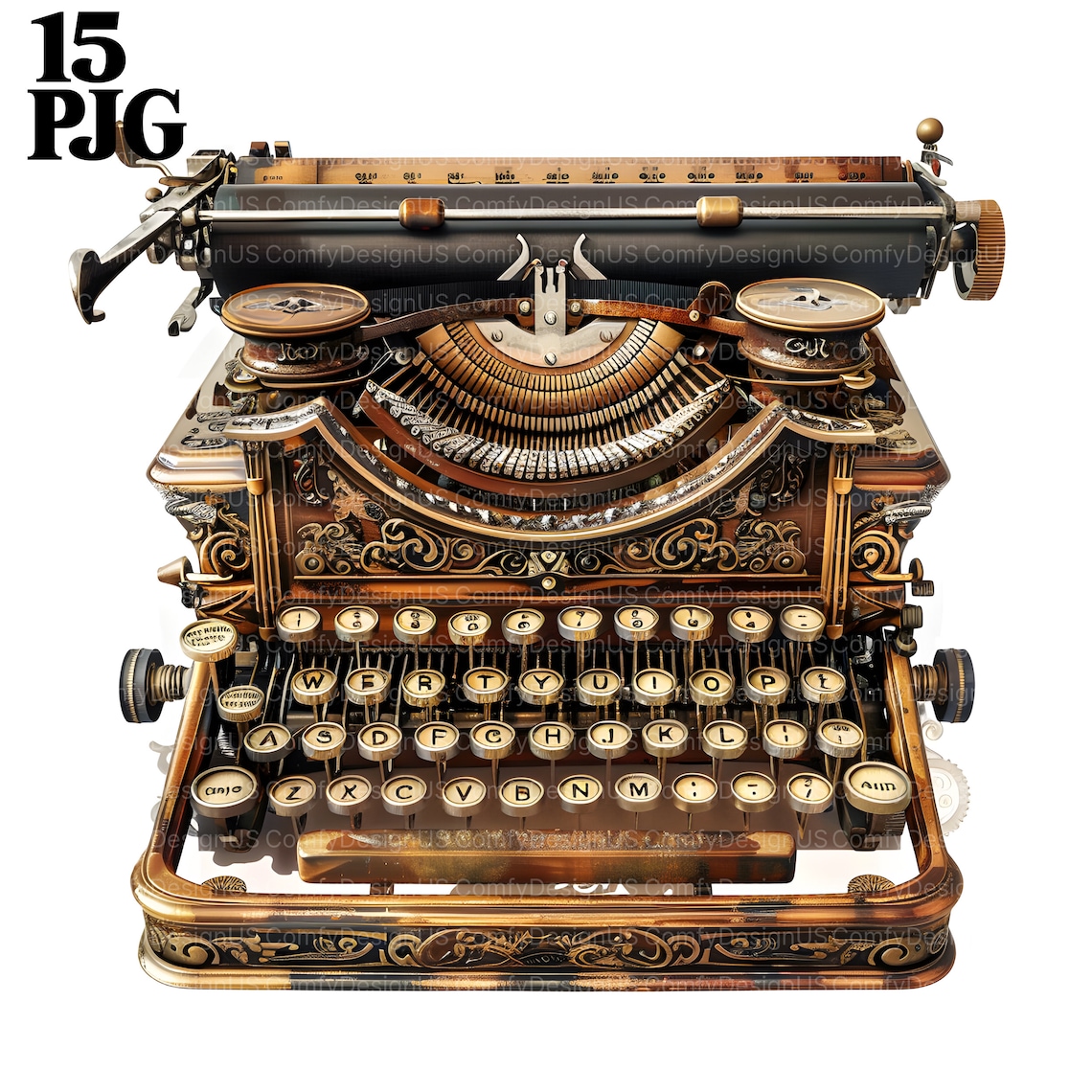 15 Antique Victorian Vintage Typewriter, Steampunk Typewriter ...