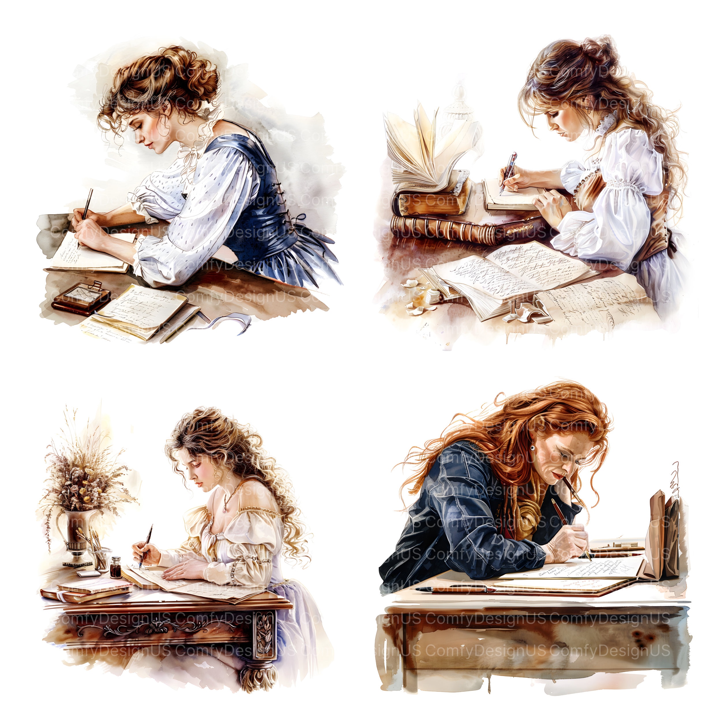 Woman Writing Clipart, Writer Clipart, Handwriting Clipart, Writing ...