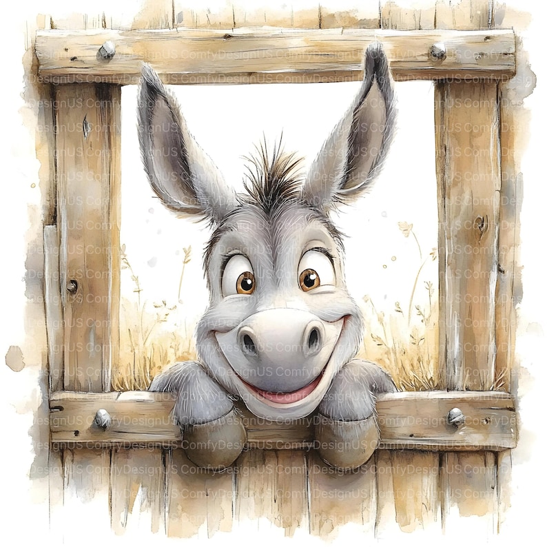16 Silly Donkey in a Barn Clipart, Donkey Clipart, Barn Donkey, Donkey ...