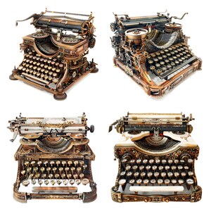 15 Antique Victorian Vintage Typewriter, Steampunk Typewriter ...