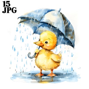 15 Duckling in Rain Clipart, Rainy Day Duck, Duck Rain Clipart ...