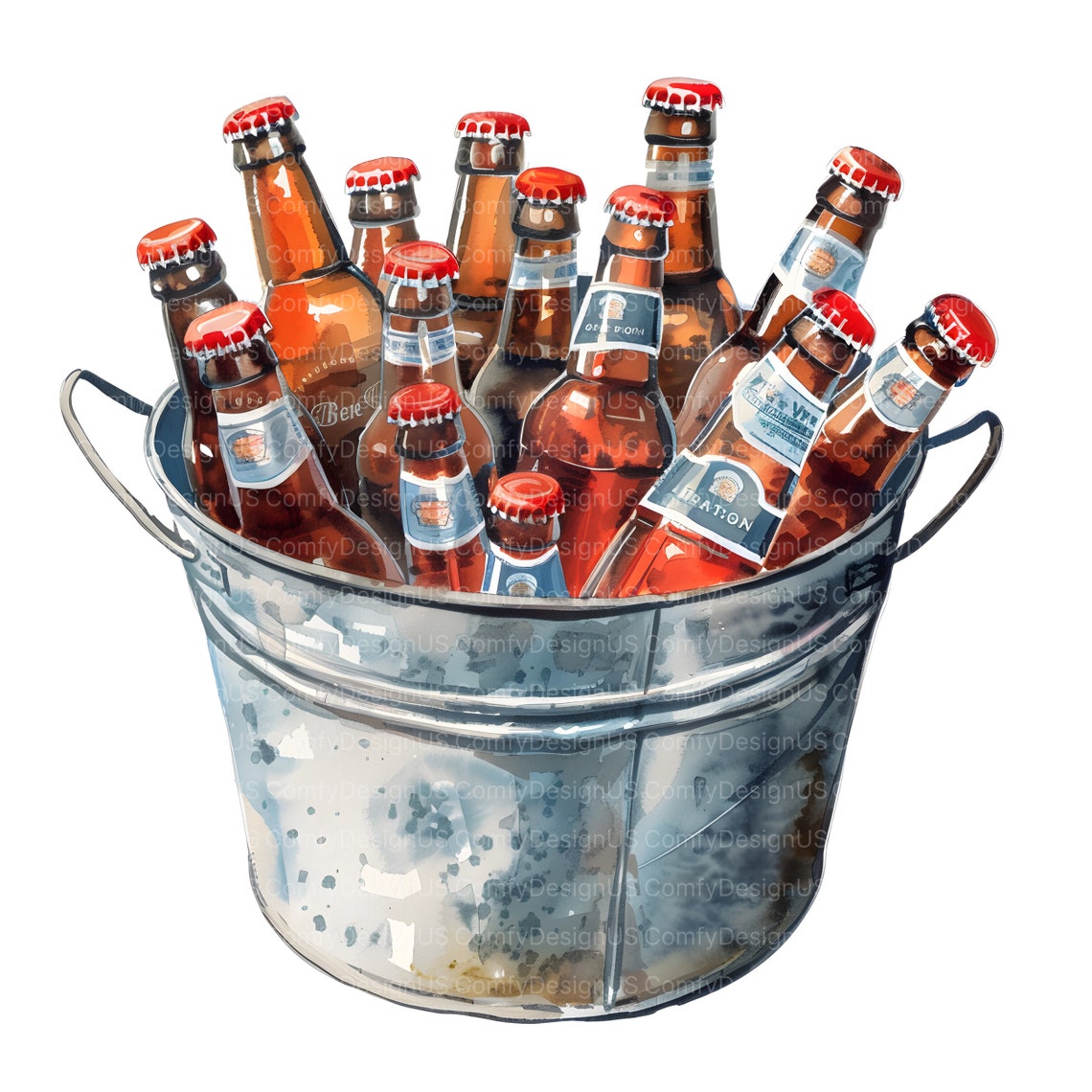 15 Beer Clipart, Beer Bucket, Bar Friends, Printable Watercolor Clipart ...