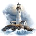 19 Lighthouse Clipart, Watercolor Nautical Collection Clipart, Beach ...
