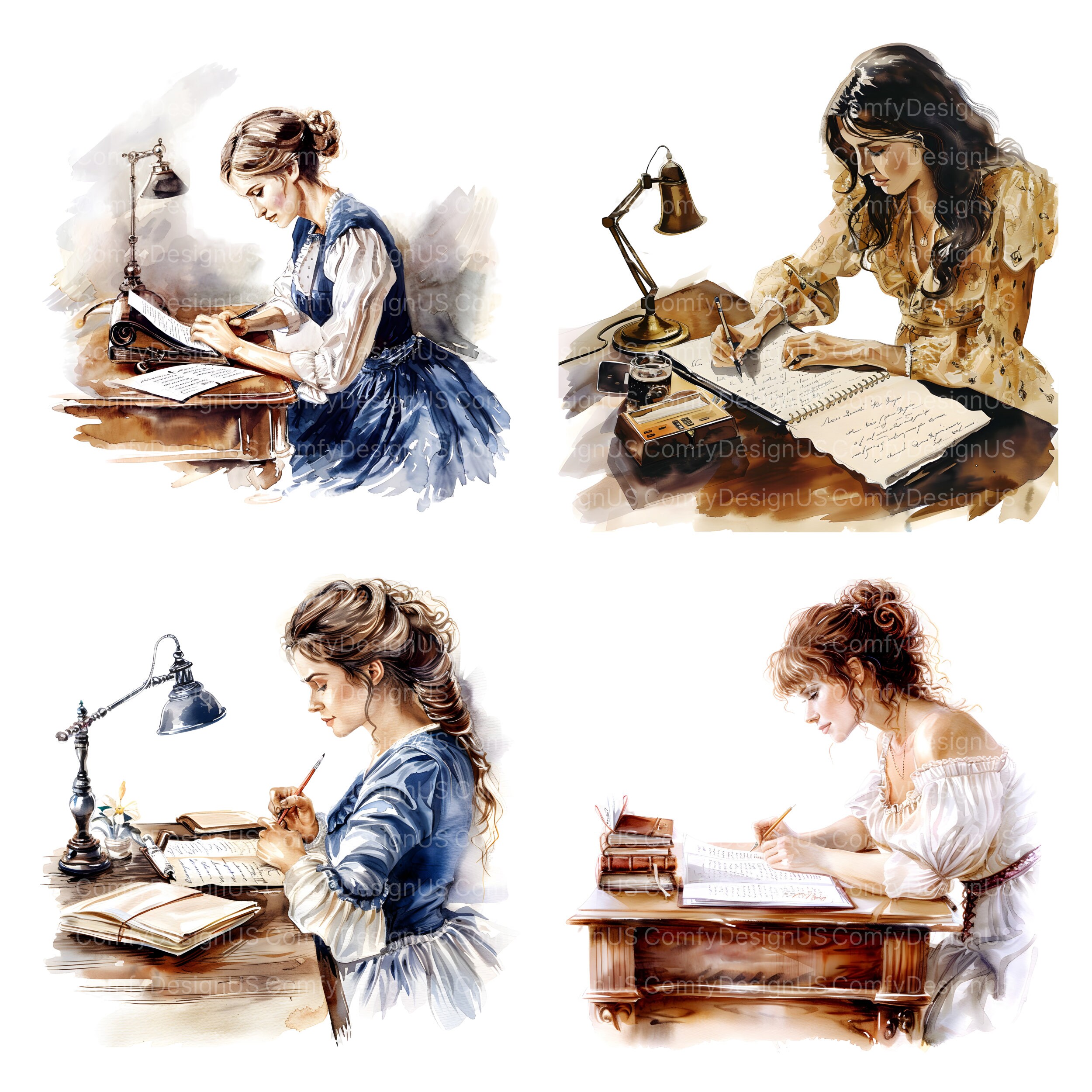 Woman Writing Clipart, Writer Clipart, Handwriting Clipart, Writing ...