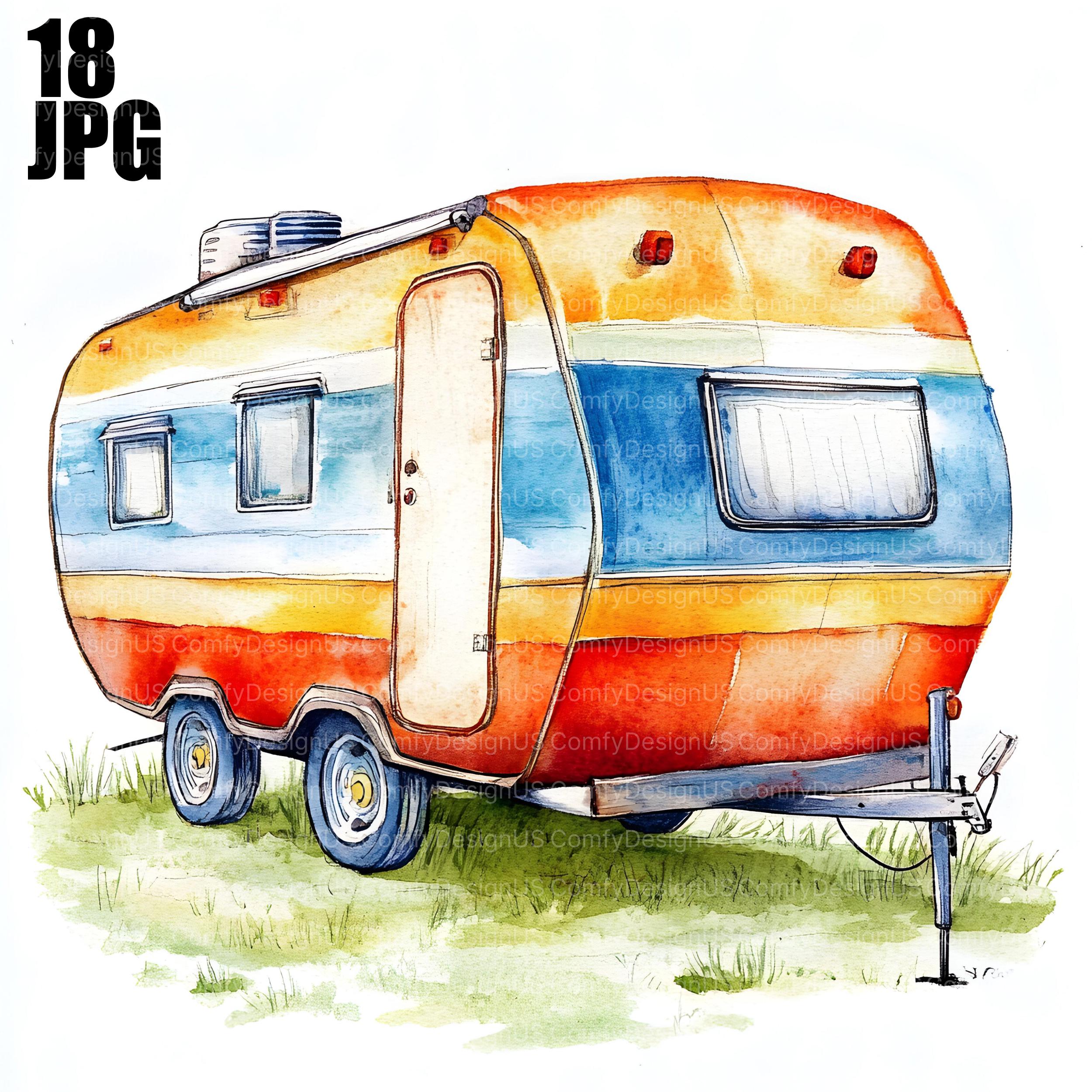 18 Cartoon Trailer Clipart, Camping Trailer, Trailer Clipart ...
