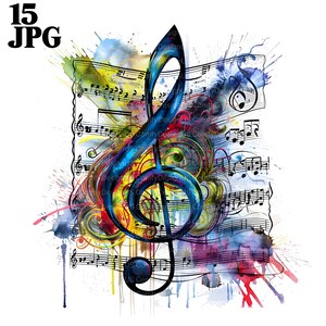 15 Music Notes Clipart, Music Wall Art, Music Notation Clipart ...