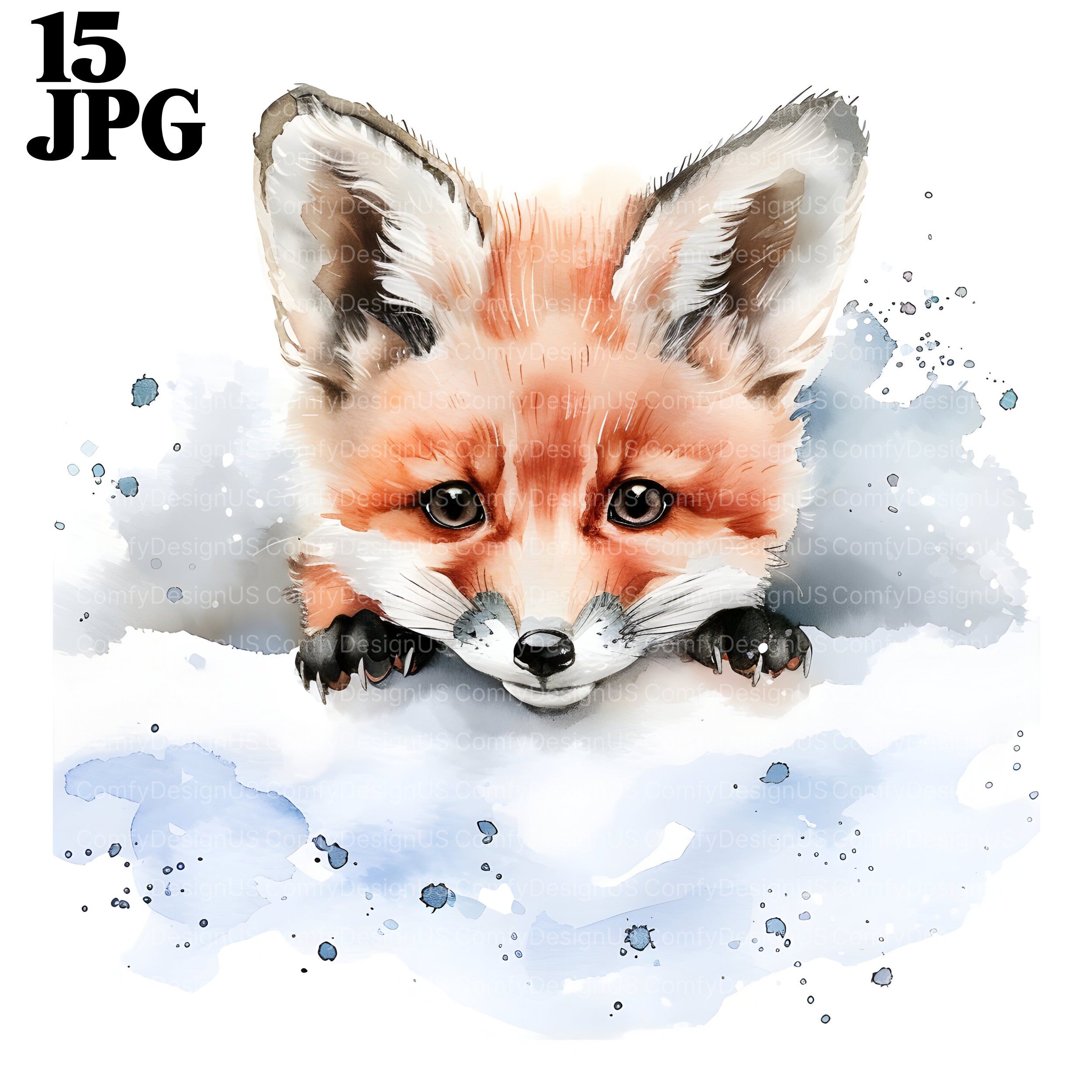15 Baby Fox Clipart, Peeking Fox Baby Clipart, Foxes Images, Printable ...