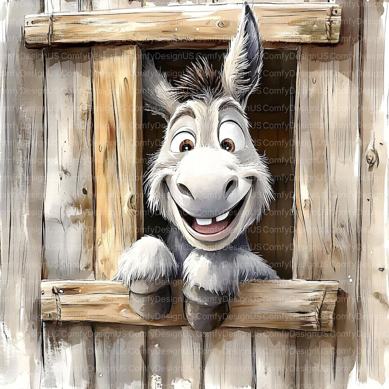 16 Silly Donkey in a Barn Clipart, Donkey Clipart, Barn Donkey, Donkey ...