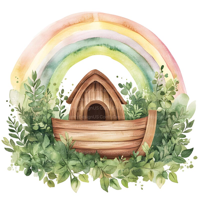 Watercolor Noahs Ark, 12 High Quality Jpgs, Baby Nursery Clipart, Baby ...