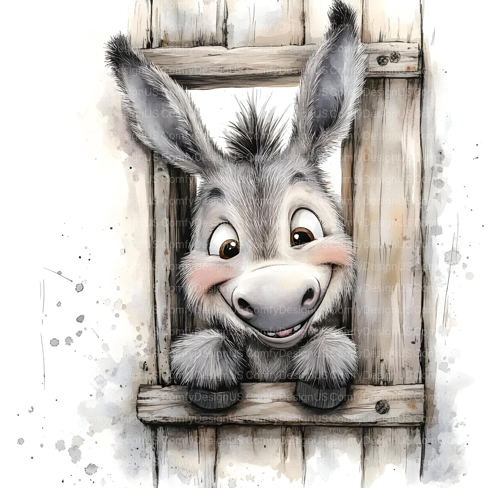 16 Silly Donkey in a Barn Clipart, Donkey Clipart, Barn Donkey, Donkey ...