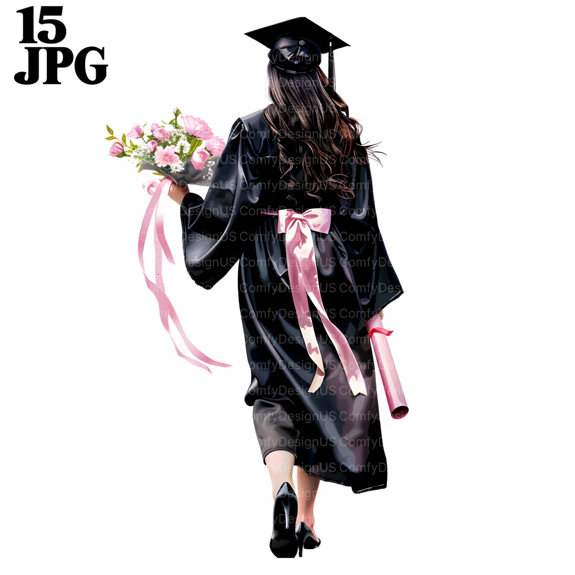 15 Girl Graduation, Student Graduation Clipart, Grad, Printable ...