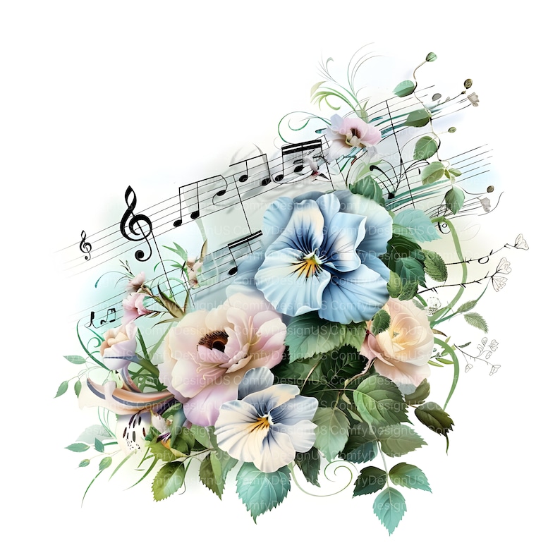 15 Music Notes Clipart, Musical Clipart, Music Wall Art, Printable ...