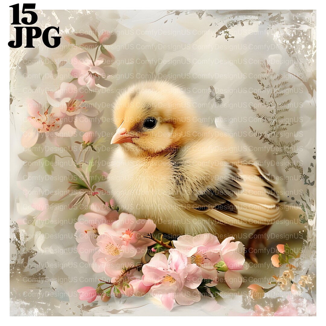 15 imágenes prediseñadas de pollito con flores, imágenes prediseñadas ...