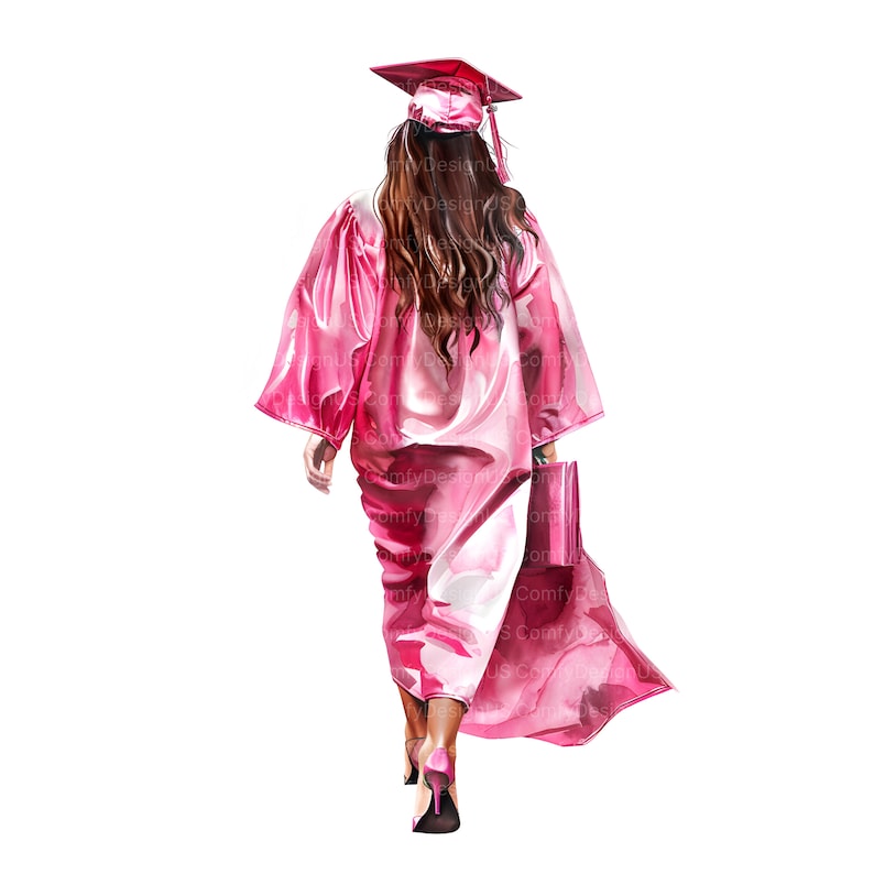 14 Pink Graduation Clipart, Woman Graduate, Student Graduation, Grad ...
