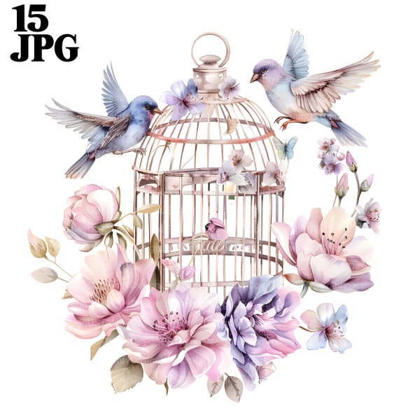 Bird Cage Clipart - Etsy