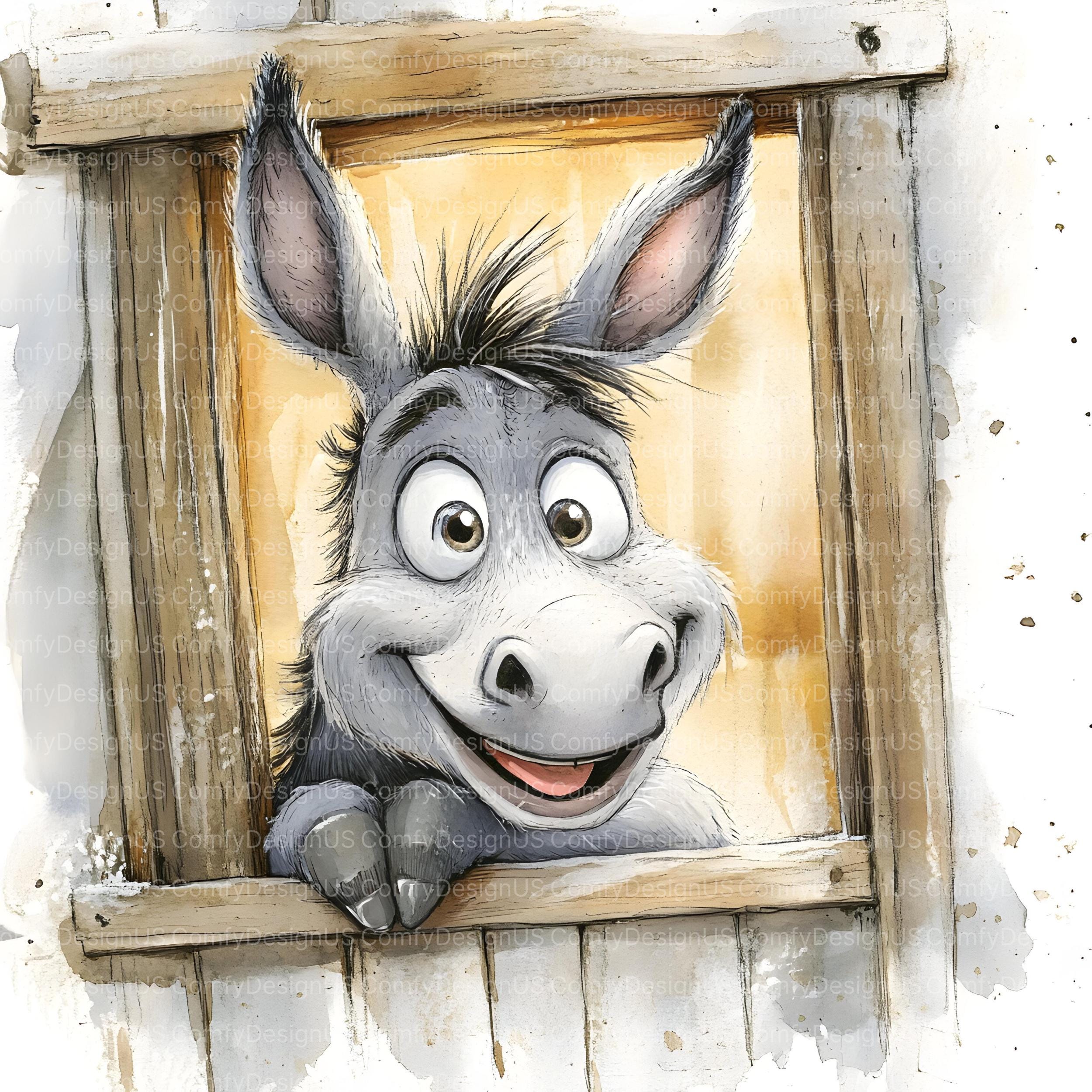 16 Silly Donkey in a Barn Clipart, Donkey Clipart, Barn Donkey, Donkey ...