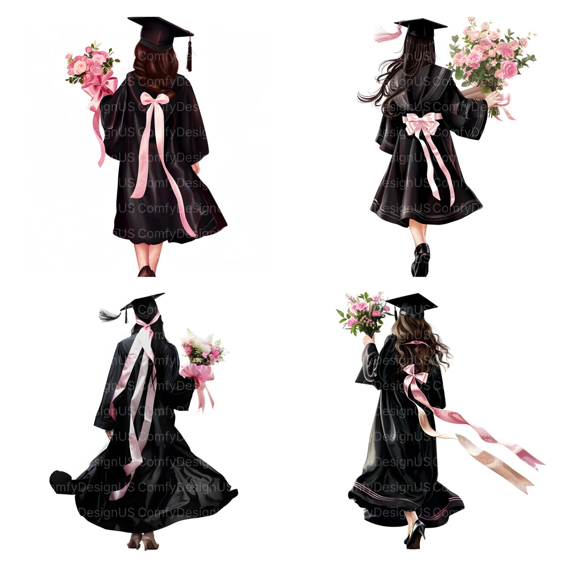 15 Girl Graduation, Student Graduation Clipart, Grad, Printable ...