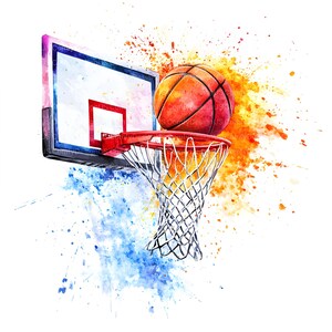 20 Watercolor Basketball Clipart, Sports Basketball, Printable ...