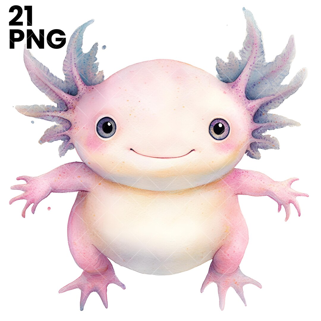 Cute Axolotl Clipart, Axolotl PNG, Axolotl Craft, Axolotl Design ...