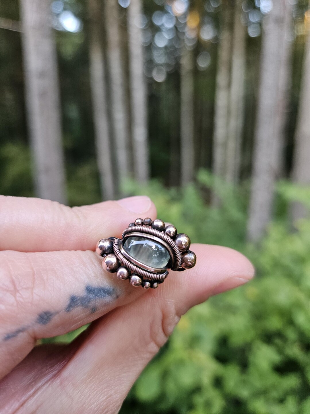 Prehnit Kupfer Ring - Etsy Österreich