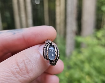 Wire Wrapped Labradorite Copper Ring - Etsy