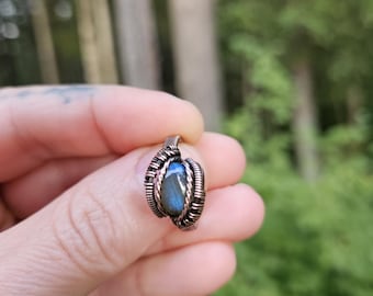 Wire Wrapped Labradorite Copper Ring - Etsy
