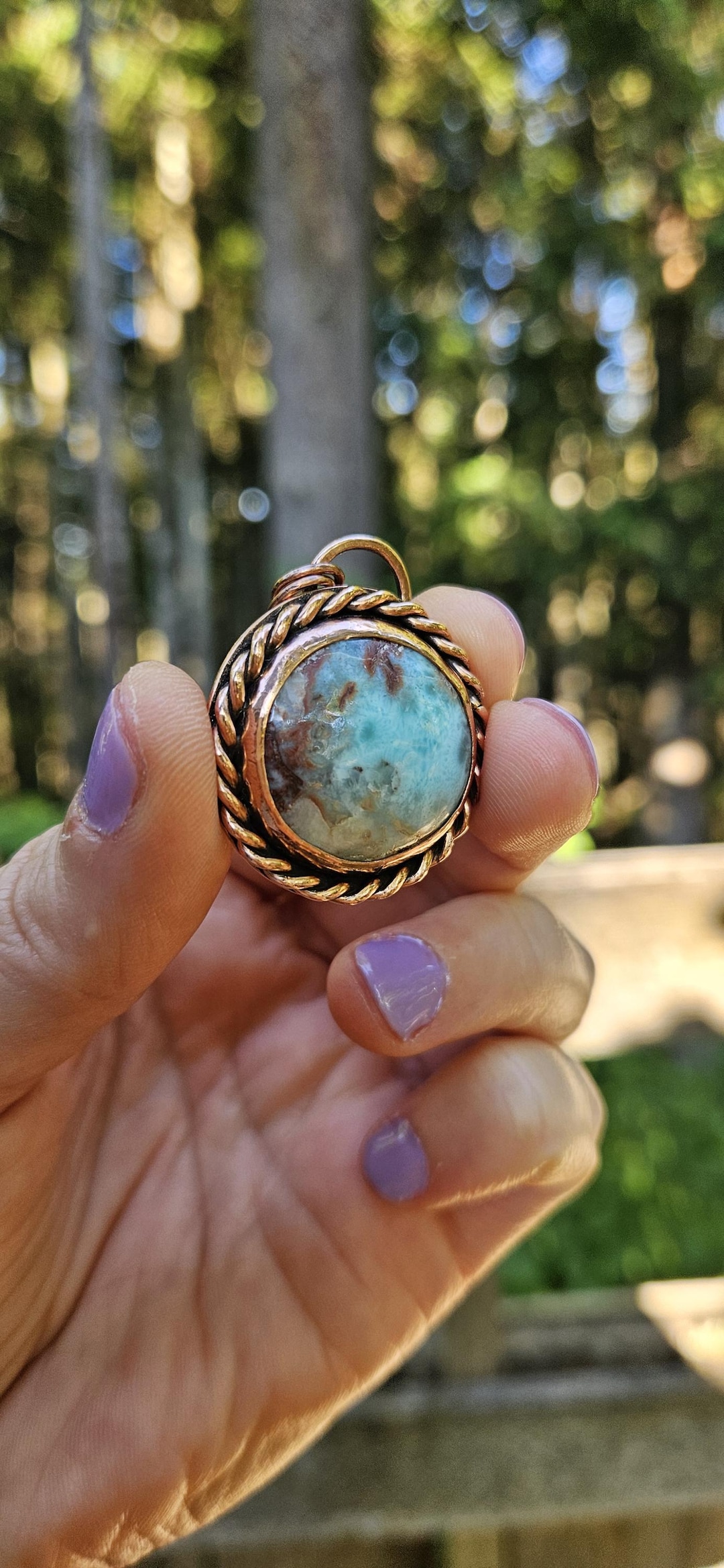 Red Larimar Copper Pendant - Etsy