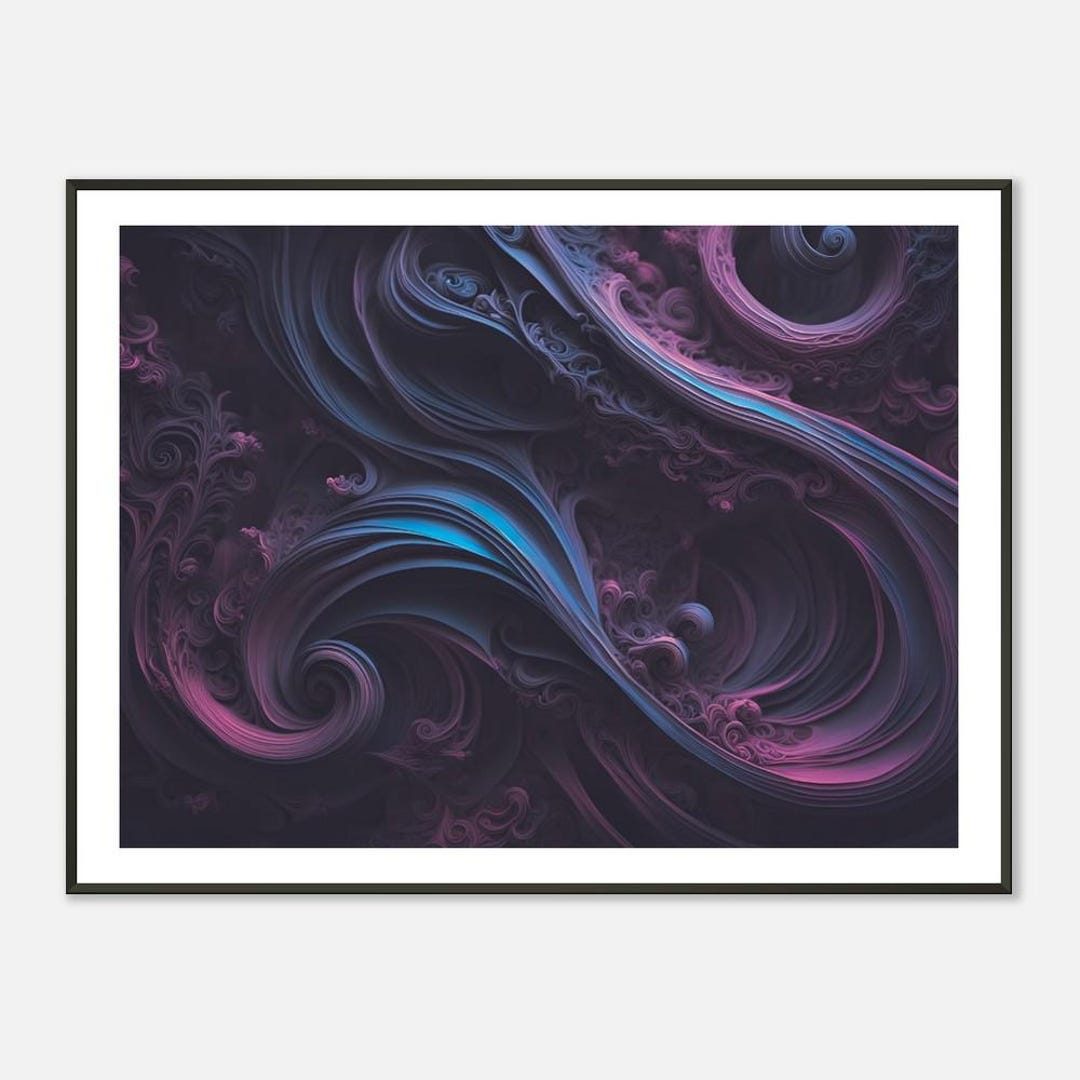 Swirling Purple and Blue Gothic Digital Artwork Premium Matte Paper ...