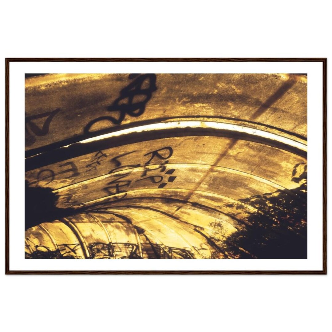 Yellow Domed Walkway With Graffiti Premium Matte Paper Wooden Framed ...